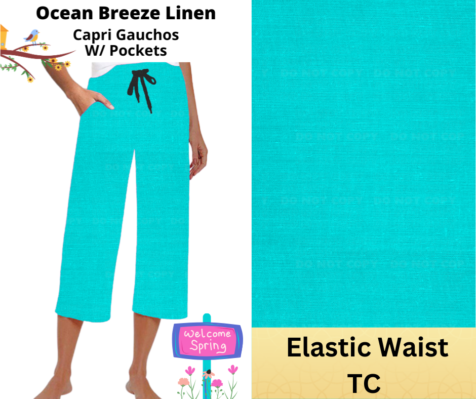 Preorder Extras! ETA April. Ocean Breeze Linen Capri Gauchos – Shipping ...